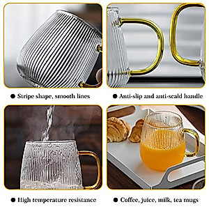 15 Oz Glass Coffee Mugs Set of 2,Glass Coffee Cups with Lids and Spoon,Clear Coffee Mug for Hot Beverages and Cold,Ice Coffee,Tea,Cereal, Milk,Cappuccino,Latte,Dishwasher and Microwave Safe.