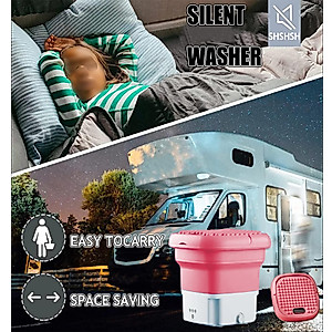 Krneaoch 6L 36W Folding Portable Washing Machine, Washing Machine Mini Portable Washing Machine, Portable Washer for Camping, RV, Travel, Small Spaces, Lightweight and Easy to Carry