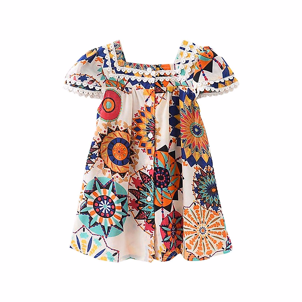 Hipea Toddler Baby Girl Clothes Bohemian Sleeveless Flower Princess Floral Formal Kids Summer Dress Skirt(2-3T)