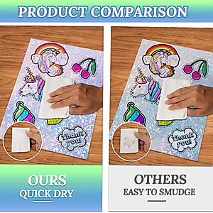 20 Sheets Holographic Printable Sticker Paper, 8.5x11 Inch Vinyl Sticker Paper for Inkjet & Laser Printer, Waterproof Dries Quickly Sticker Paper - Diamond/Rainbow/Glossy White/Star