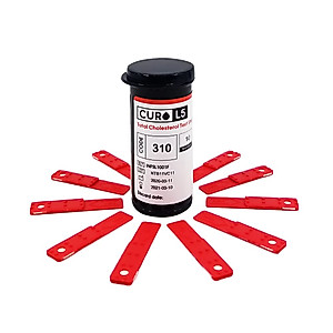 CURO L5 Blood Cholesterol Test Strips Includes Total Cholesterol Test Strips 10 ea (Device NOT Included)