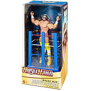 WWE Wrestlemania Moments Macho Man Randy Savage 6 inch Action Figure Ring Cart with Rolling WheelsCollectible Gift for WWE Fans Ages 6 Years Old and Up