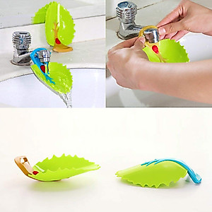 4 Pack Leaf Design Faucet Extender, Sink Handle Extender, Safe Fun Baby Hand-Washing Solution for Babies, Toddlers, Kids and Children