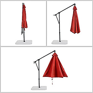 BPS Patio 10FT Off-set Hanging Umbrella Aluminum Cantilever Umbrella,Waterproof UV Protection Outdoor Umbrella with Ventilation for Backyard/Garden