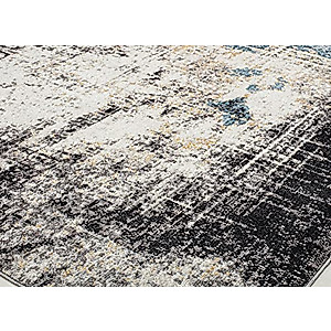 Rugs America Jaelyn JD45B Midnight Distressed Transitional Black Area Rug, 2'6" x 4'