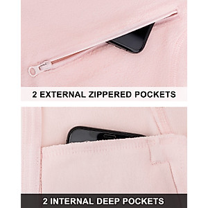 Dolcevida Women's Lightweight Soft Fleece Athletic Running Track Jackets Slim Fit Workout Jacket with Thumb Holes(Pink,Medium)