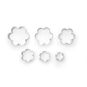 Fox Run Flower Cookie cutters, 6 piece, Metallic,3621