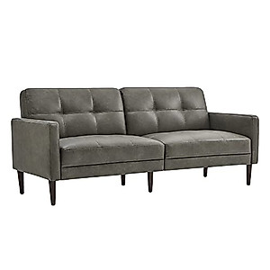 CHITA Mid-Century Sofas Furniture 73.2''W Faux Leather Sofa Couch Sets for Living Room Apartment, Grey