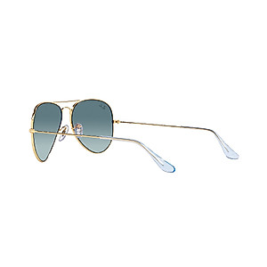 Ray-Ban RB3025 Classic Aviator Sunglasses, Gold/Blue Gradient Grey, 58 mm