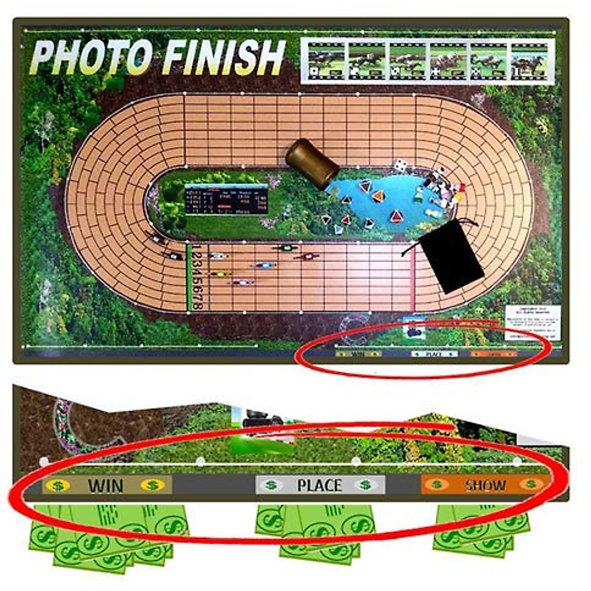 Photo Finish Horse Track Racing Board Game | Best New Fun Parlor Party Game | Original, Classic Edition | Improved Horses