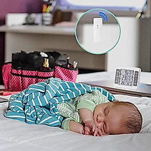 Locisne Freezer Alarm with Audible Alarm and 2 Wireless Sensors, Indoor Outdoor Refrigerator Thermometer for Home Kitchen