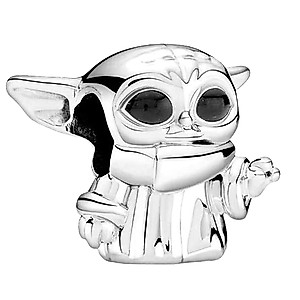 zhenliyin Zhenliyin S925 Sterling charms Silver Baby Yoda Master Star Wars Mandalorian Bead Bracelet child Cartoon Beaded Charm (1.yoda baby.)