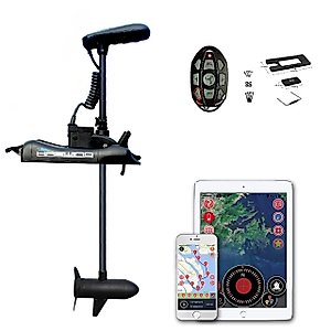 PARKHO HASWING Electric Trolling Motor – 12V 54" 55lbs Cayman GPS Anchor Control Shaft Bow Mount Portable Fishing Boat Saltwater Freshwater with Wireless Remote Quick Release Bracket