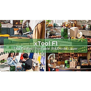 xTool F1 Laser Engraver, Lightning Speed Portable Dual Laser Cutter and Engraver Machine, High Resolution Laser Engraving Machine, DIY Fiber Laser Engraver for Wood and Metal, Craft, Jewelry, Plastic