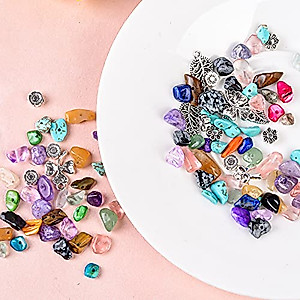 Souarts Crystal Beads Set Natural Gemstone Chips DIY Jewelry Making Kit 11 Colors Crystal Chips Jewelry Bracelet Beads Irregular Chips Stone Beads for Jewelry Making Supplies Bracelet Necklace
