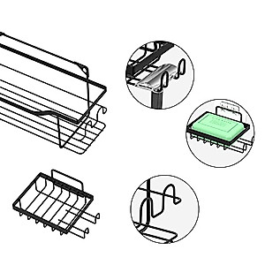 Funkprofi Bathroom Organizer, Bathroom Shelves Wall Mount, shower caddy, Toiletries Storage Basket Holder, Shower Accessories, Stainless Steel