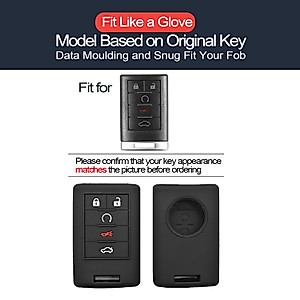 INFIPAR 2pcs Compatible with Cadillac ATS CTS DTS XTS SRX STS Escalade ESV Chevrolet Corvette Impala Monte Carlo Buick Lucerne OUC6000066 Silicone Key Fob Cover Case Protector Keyless Remote Holder