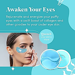Hydra Blue Collagen Under Eye Gel Mask - Bright Eyes Anti Aging Treatment For Dark Circles, Puffy Eyes, Bags, Fine Lines - 30 Pairs (60 Total Patches)