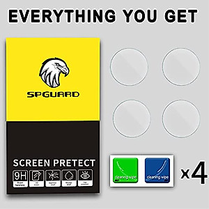 SPGUARD [4 Pack Galaxy Watch 4 44mm Screen Protector & Galaxy Watch 5 44mm Screen Protector, Tempered Glass Screen Protector Accessories for Samsung Watch 4 44mm/ Watch 5 44mm (NOT for Other Models)