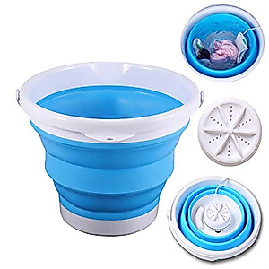 Portable Mini Foldable Washing Machine with Turbo Compact Ultrasonic Washer, Folding laundry Lazy Magic Tub USB Powered Lightweight Washer for Home Travel Dormitory Apartment