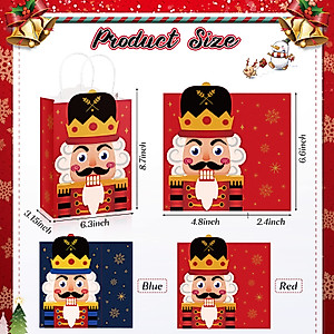Funrous 16 Pieces Nutcracker Christmas Gift Bags Nutcracker Party Supplies Christmas Holiday Candy Goodie Treat Bags Bulk with Handles for Winter Holiday Party Supplies Favors Presents