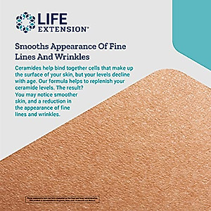Life Extension Skin Restoring Ceramides - Promotes Hydration & Encourages Healthy Ceramide Levels in Skin - Once-Daily Oral Supplement - Non-GMO, Gluten-Free – 30 Liquid Vegetarian Capsules