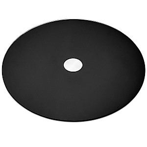 12 Inch Round Lazy Susan Turntable, Tempered Glass Rotating Tray, Serving Plate/Dining Table Top/Spices storage holder (Black)