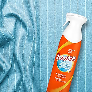 Bounce Anti Static Spray, 3 in 1 Instant Anti Static Spray & Instant Wrinkle Release, Odor Eliminator and Fabric Refresher Spray (9.7 Fl Oz, Pack of 1)
