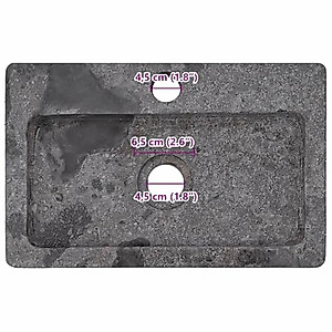 Wall-mounted Sink Gray 15"x9.4"x2.6" Marble,Marble WallMounted Sink: Modern Elegance for Your Bathroom or Washroom Bath Fixtures，Bathroom Sinks