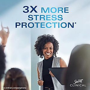Secret Clinical Strength Antiperspirant Deodorant for Women, Stress Response, 3X Stress Protection, 72hr Sweat & Odor Protection, PH Balancing Minerals, Invisible Solid, 1.6 oz (Pack of 2)