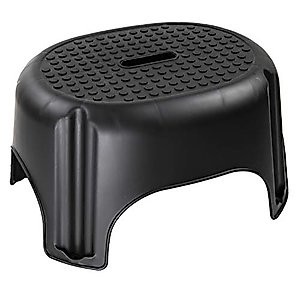YBM HOME Single Step Stool for Kids and Adults, Supports 200-Pound Load Capacity for Children to Reach The Sink and Areas That are a bit Too High - Perfect for Bathroom and Kitchen, 39-1232 (Black)