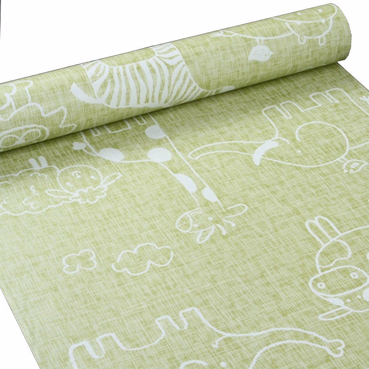 HOYOYO 17.8 x 78 Inches Shelf Liner Paper, Self-Adhesive Shelf Liner Dresser Drawer Paper Wall Sticket Home Decoration Green Rabbit