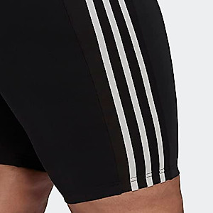 adidas womens 3-Stripes Short Tights Black/White Large