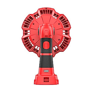Hipoke Cordless Portable Fan Powered by Milwaukee M18 18V Lithium-ion Battery, Handheld Fan with 9W LED Light, USB Port, Rechargeable fan for Camping Tent Office Travel, Milwaukee Tools Summer Gift