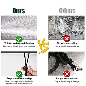 LBTING Fire Pit Cover, 48 inch Cover for 42-48 inch Round Firepit, Waterproof Windproof Dustproof UV-Resistant Heavy Duty Cover for Outdoor Patio Firepit Table - Black