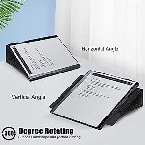 DINGGUAGUA Case for Remarkable 2 Paper Tablet with Pen Holder for Remarkable2 10.3" 2020 Release, Hard Back Shell Protective Book Folio Cover,Black