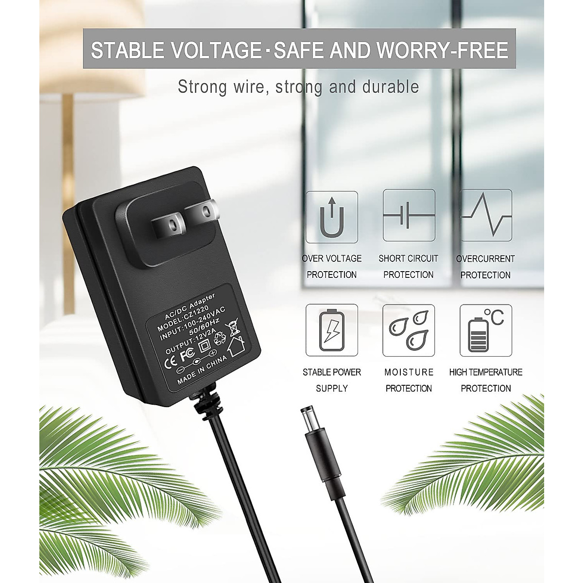 AC DC Adapter Charger Fits for G-Project G-Boom G-650 G650 Wireless Bluetooth Boombox Speaker, AC 110-240V to DC 12Volt 2Amp Charger Plug 5.5 X 2.5/2.1mm Portable Speaker Power Supply Cord