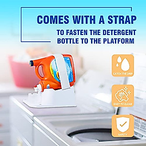 Detergent Laundry Cup Holder for Dispensing Soap, Drip Cather with Angled Downward for Easy Pouring from Big Containers - 12"x8.2"x5.5" (2 Pack)