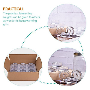 1PC Pickling Kit Glass Weights with Easy Grip Handle for Canning Supplies, Fermenting Weights for Pickling and Canning, Heavy Fermenting Lids Kit for Wide Mouth Mason Jar