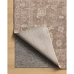 Loloi Chris Loves Julia Louisa Collection LOI-03 Taupe/Ivory 5'-3" x 5'-3", .38" Pile Height, Round Area Rug