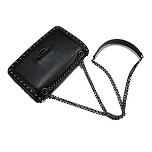 Prada Pattina Glace Calf Leather Nero Black Pattina Studded Handbag Small