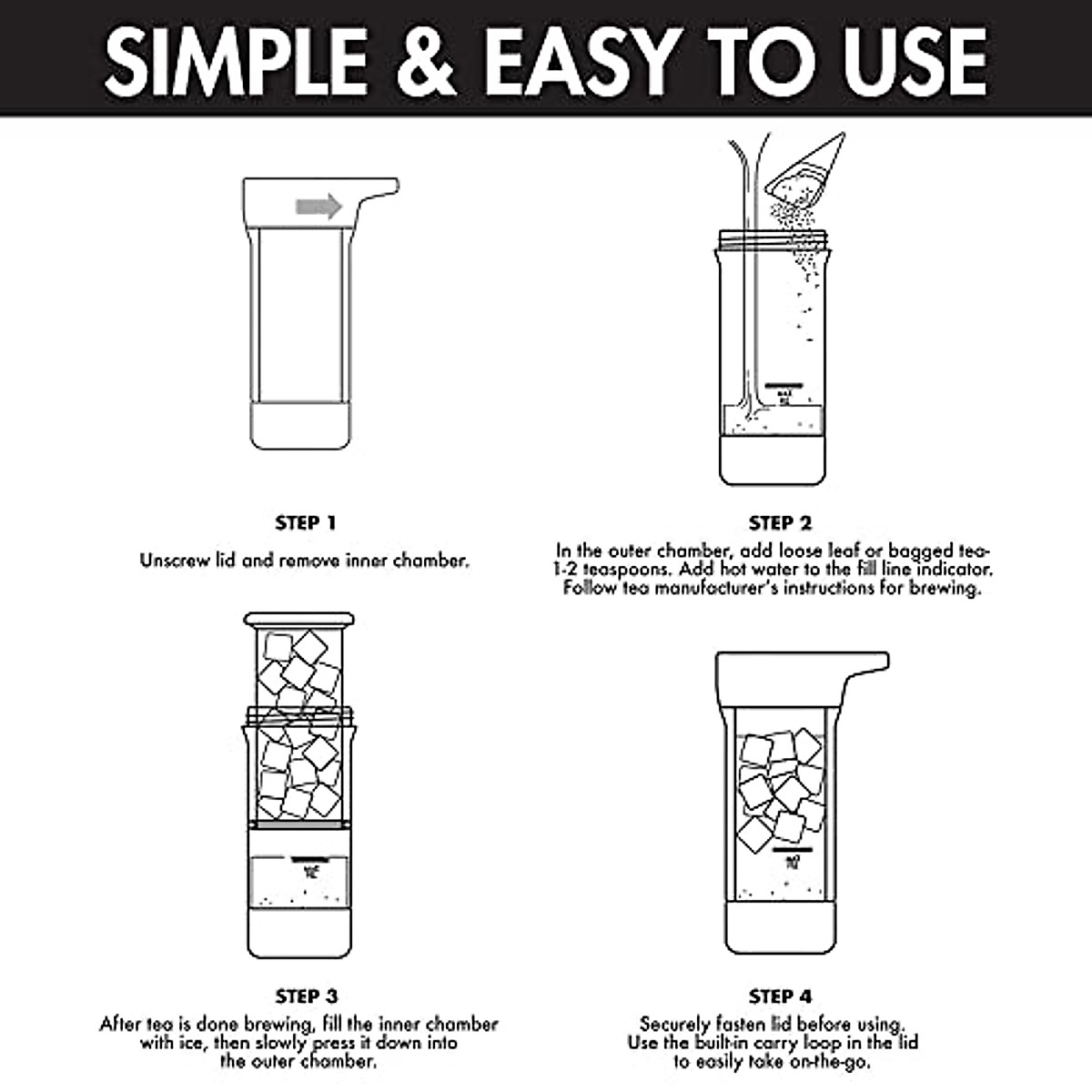 Primula Press and Go Iced Tea Maker, Travel Tumbler, Infuser Bottle, Leak-proof Flip-top Lid with Carry Loop, Dishwasher Safe, Made without BPA, 16-Ounce, Green