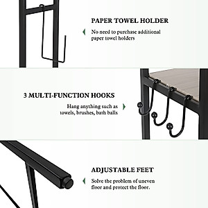 AZODY Over The Toilet Storage Cabinet with Sliding Door,Over Toilet Bathroom Storage Organizer with Adjustable Shelf,Toilet Paper Holder and 3 Hanging Hooks,Space Saver Storage Shelf,White