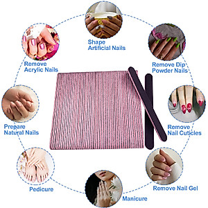 Nail File (50 Pcs), Emery Board Nail Files for Acrylic Nails and Natural Nails, Double Sided 100/180 Grit Fingernail Files, Professional Reusable Washable Emery Boards Manicure Pedicure Tool Black