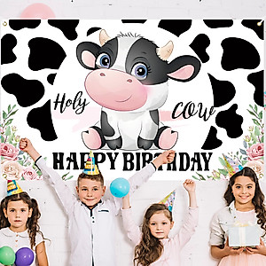 Cow Birthday Party Decoration Holy Cow Backdrop Decorations Cow Birthday Party Supplies Cow Themed Birthday Party Backdrop Decorations for Farm Animals Theme Party Baby Shower Supplies