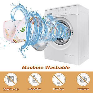 Boho Rainbow Baby Play Mat Portable 43 x 43 Inch Crawling Mat Washable Non Slip Foldable Tummy Time Mat Kids Floor Mat Playpen Mat for Babies Infants Toddlers Floor Playpen Tummy Time Activity