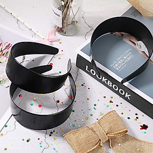 Chuangdi 12 Pieces Plastic Headbands Wide Hard Plain Craft Headband Plastic Hairband for DIY Hair Accessories Women(2 Inch,Black)