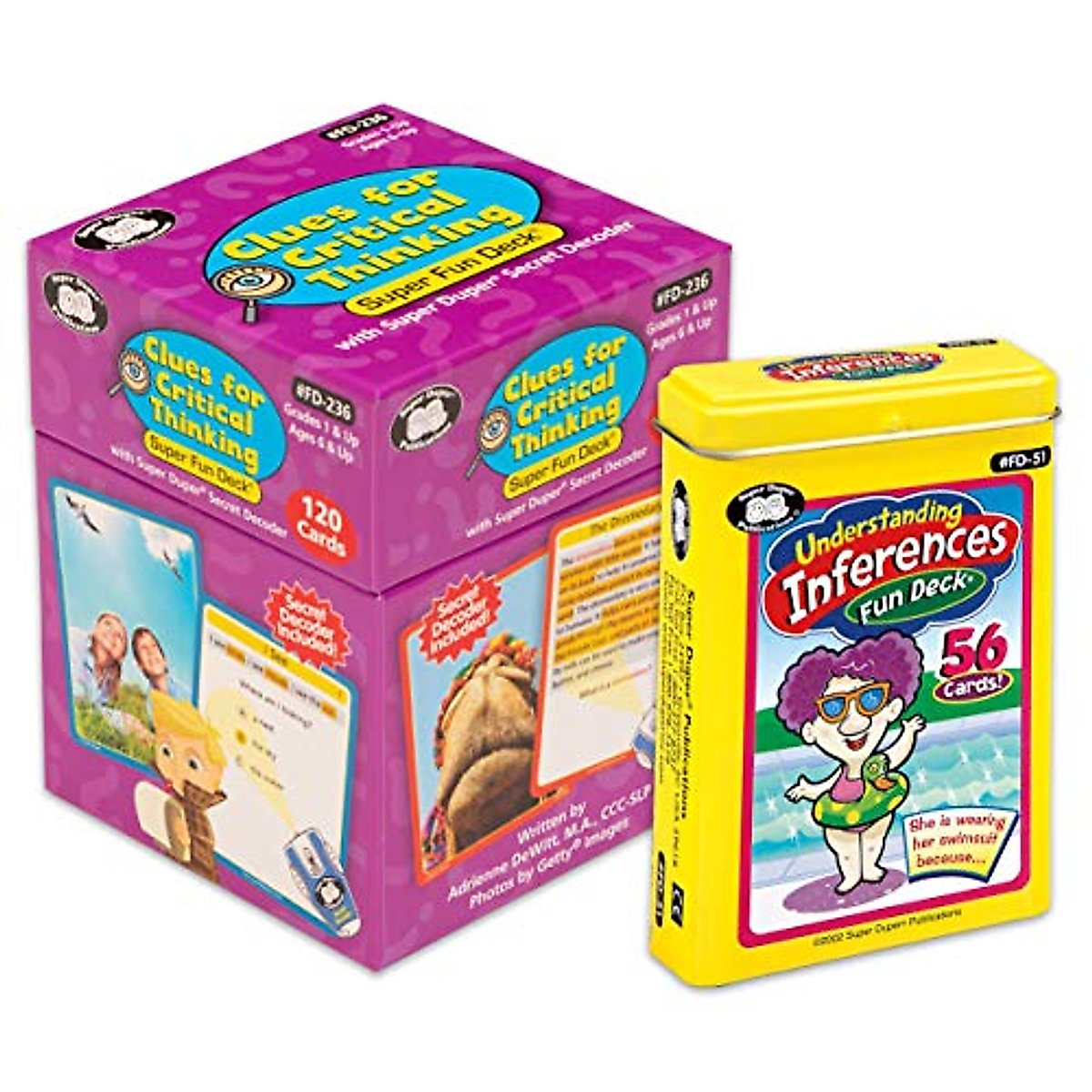Super Duper Publications | Clues for Critical Thinking Secret Decoder Fun Deck | Understanding Inferences Flash Cards | Problem Solving and Reasoning Skills Bundle | Educational Learning Materials