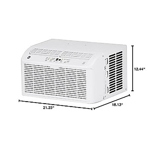 GE Window Air Conditioner 8000 BTU, Wi-Fi Enabled, Black, Energy-Efficient Cooling for Medium Rooms, 8K BTU Window AC Unit with Easy Install Kit, Control Using Remote or Smartphone App,White