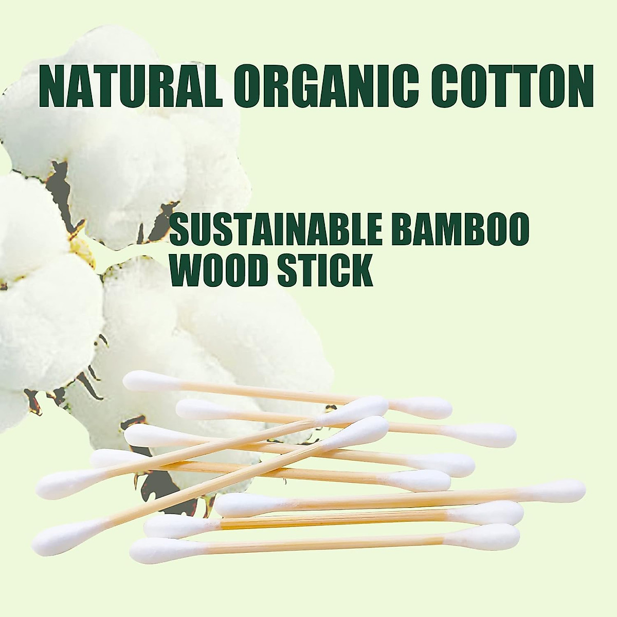 5 Packs Bamboo Cotton Swabs, Wooden Cotton Swabs 1000pcs